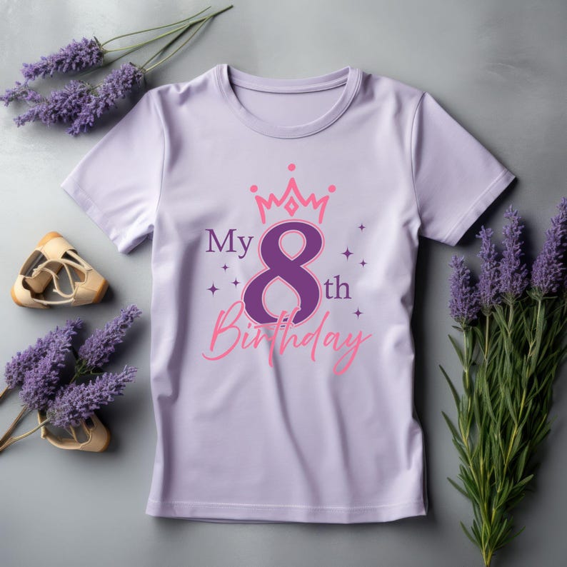 8th Birthday Princess Crown SVG, Cricut Cut Files - Etsy