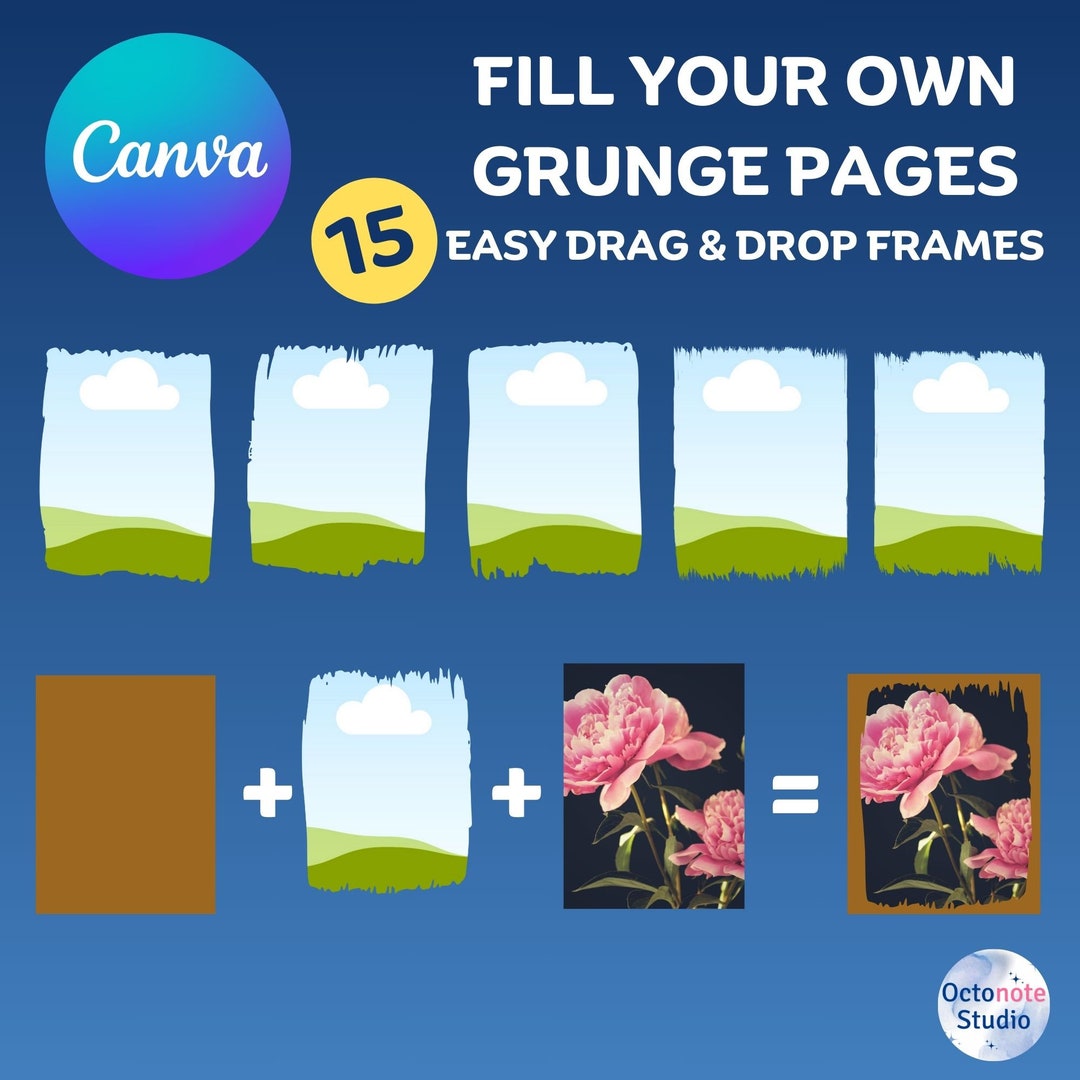 Canva Frames Bundle Drag and Drop, Design Your Own Grunge Page, Grunge ...