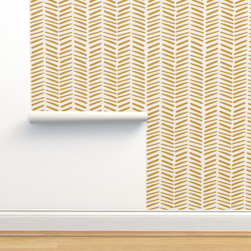 Mustard Wallpaper - Etsy