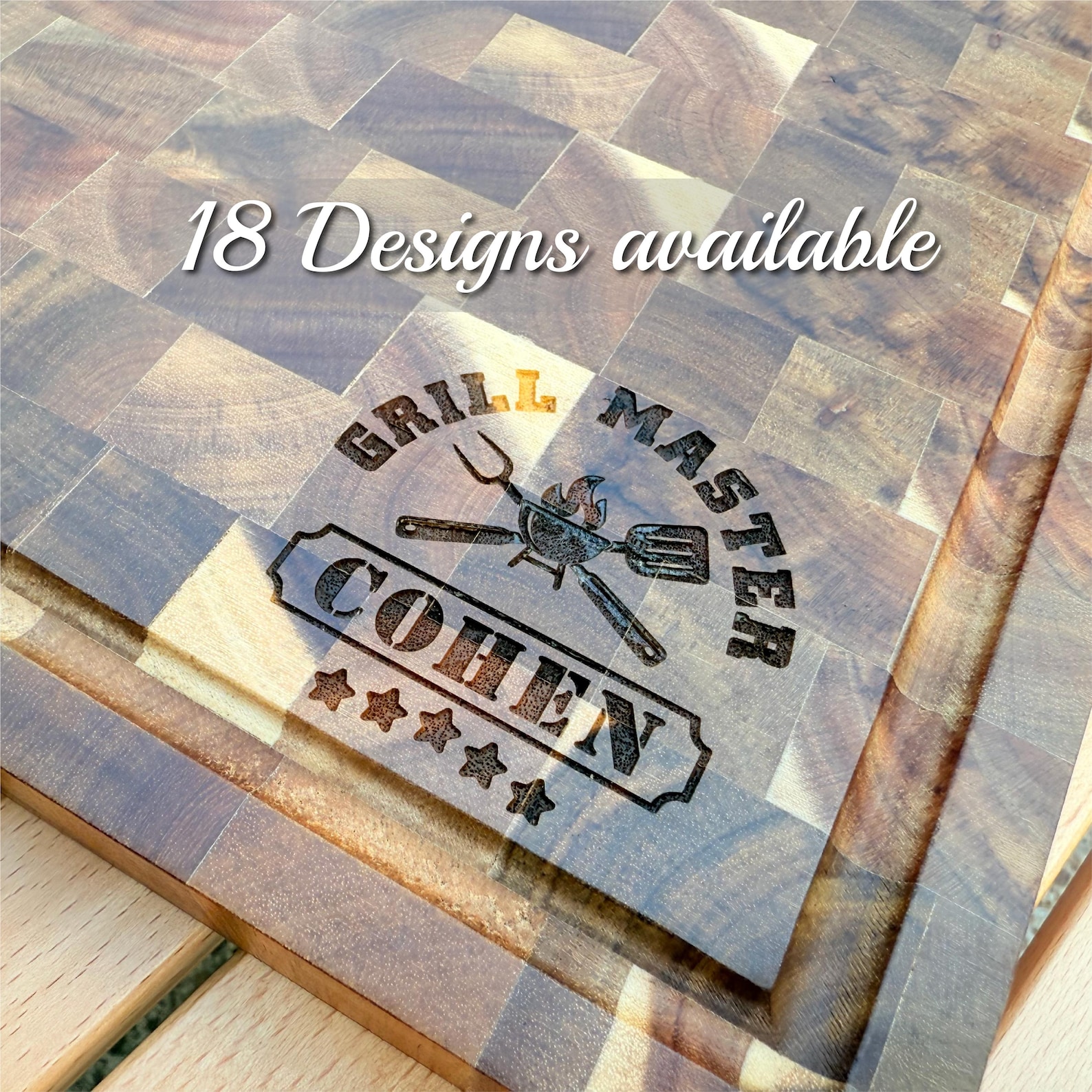 Personalized Double Sided End Grain Cutting Board | Custom Engraved ...