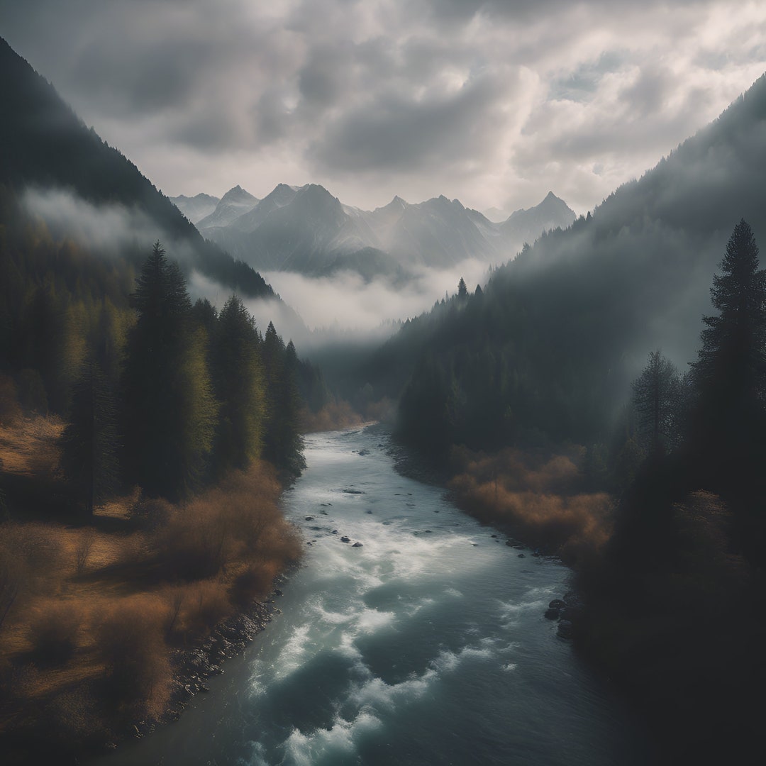 Riverside Majesty: Digital Photo Pack of 5 Serene Mountain Views - Etsy