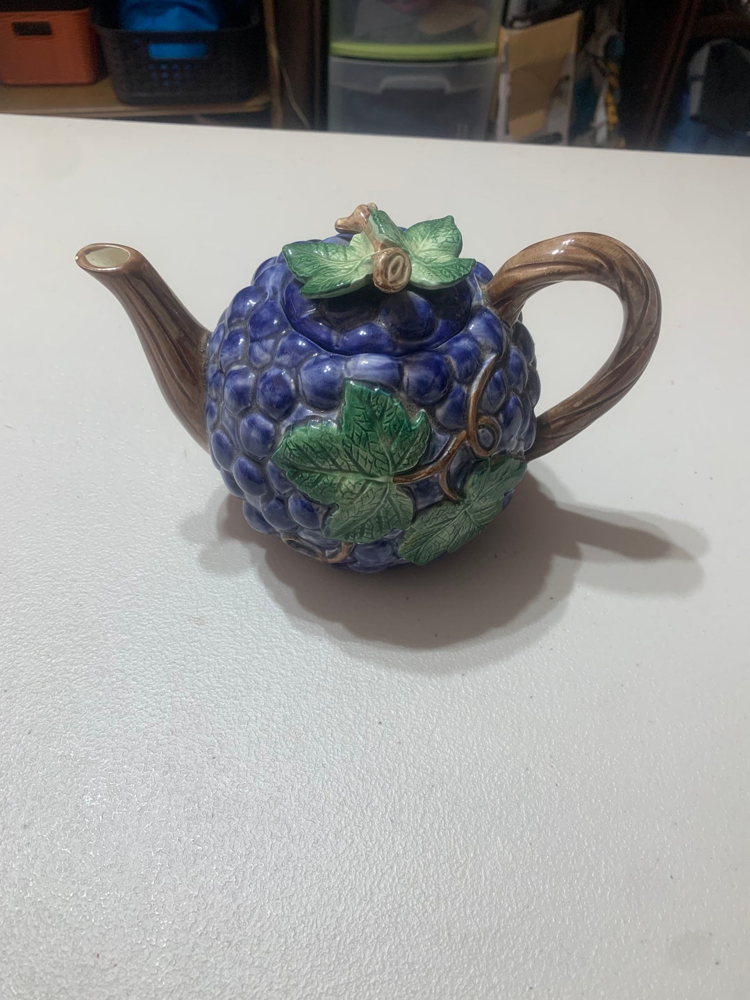 Vintage Grape Teapot - Etsy