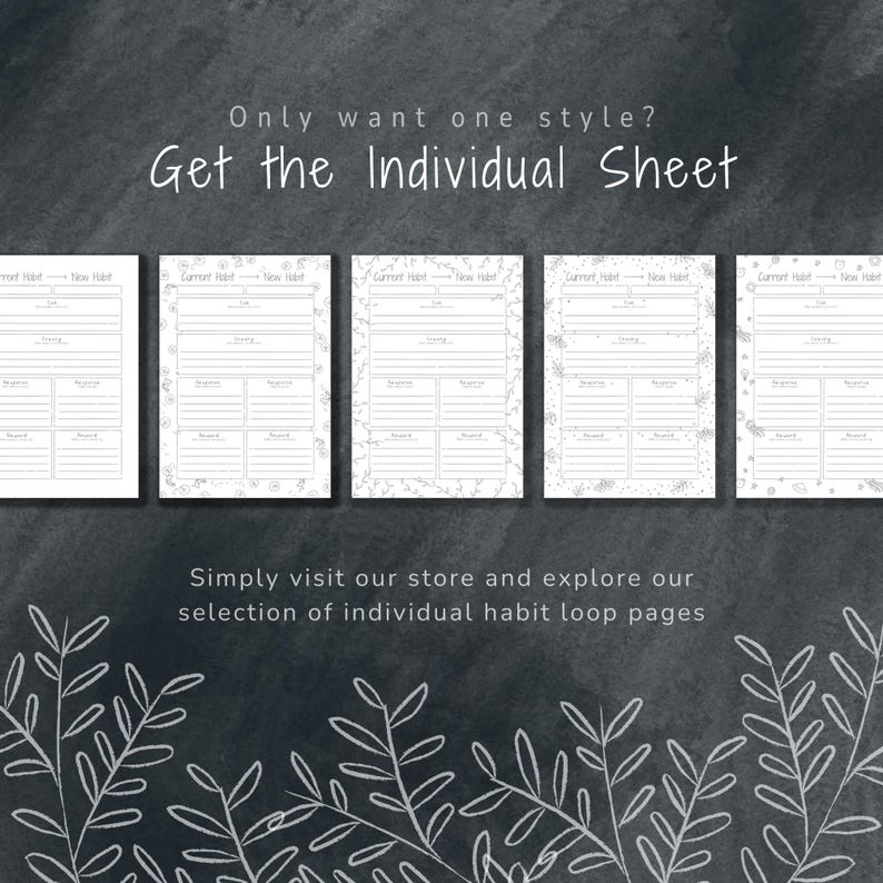 Printable Habit Change Worksheet Set | Colorable Bujo Self-improvement ...