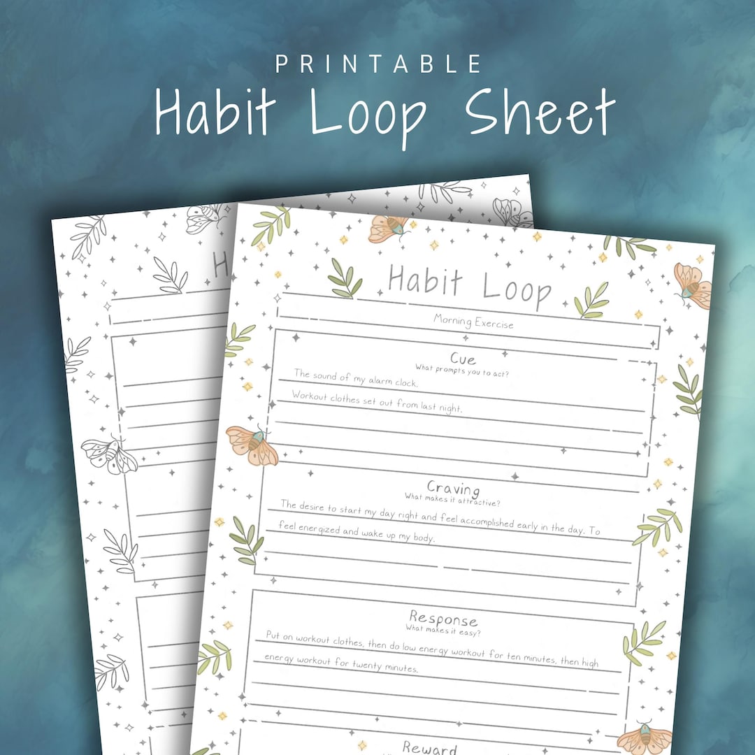 Witchy Atomic Habits Habit Loop Worksheet | Mindfulness Habit Formation ...
