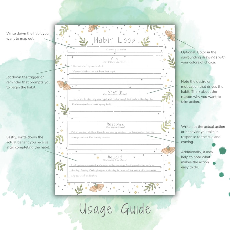 Witchy Atomic Habits Habit Loop Worksheet Mindfulness Habit Formation ...