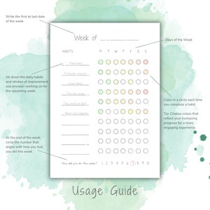 Printable Habit Tracker Set | Premade Bullet Journal | Colorable ...