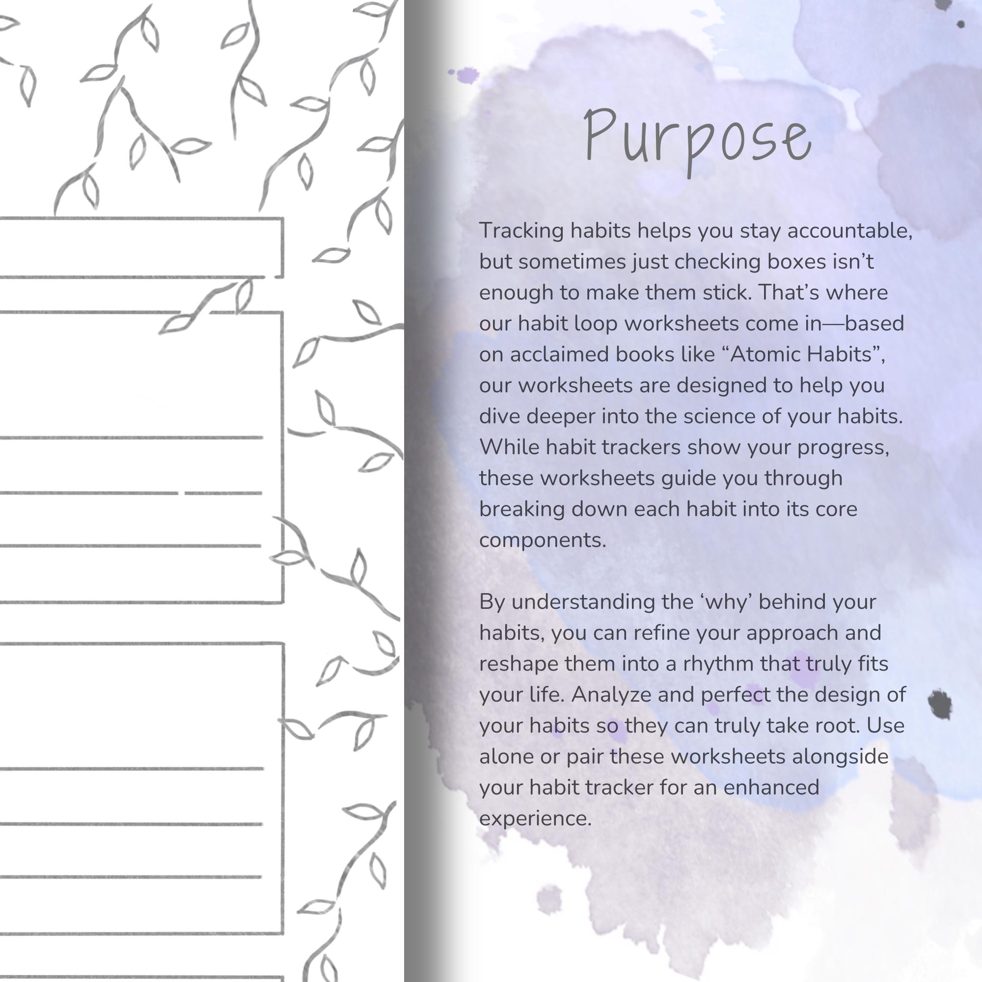 Secret Garden Atomic Habits Habit Loop Worksheet | Self-improvement ...
