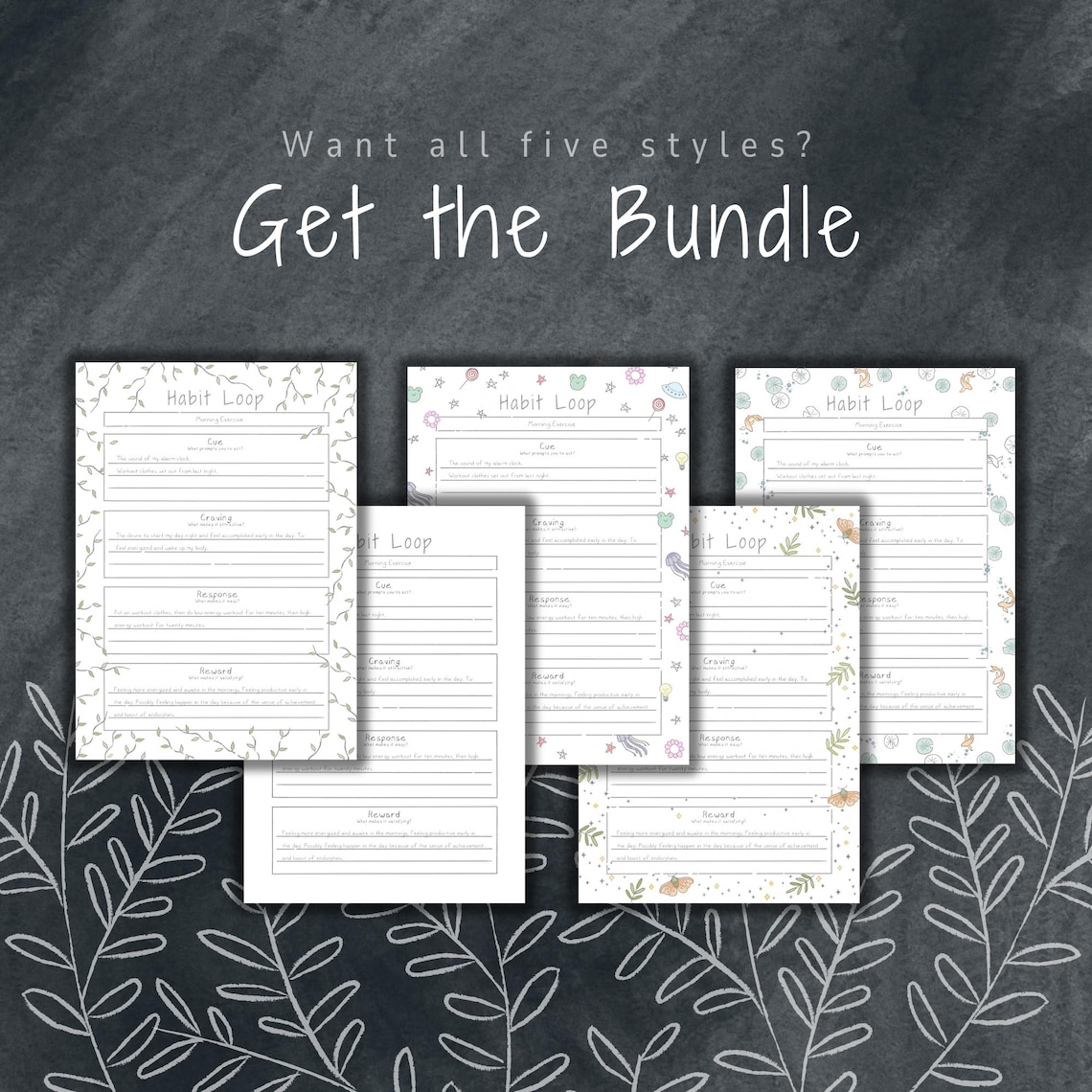 Atomic Habits Worksheet | Minimalist Habit Loop Template | Behavior ...