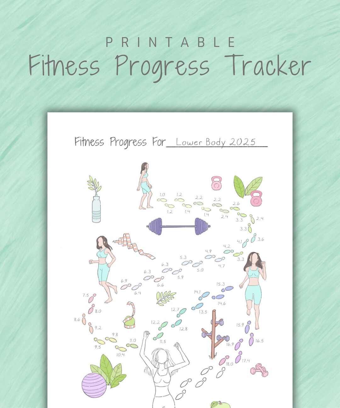 Coloring Fitness Progression Tracker Printable | Gym Log Bullet Journal ...