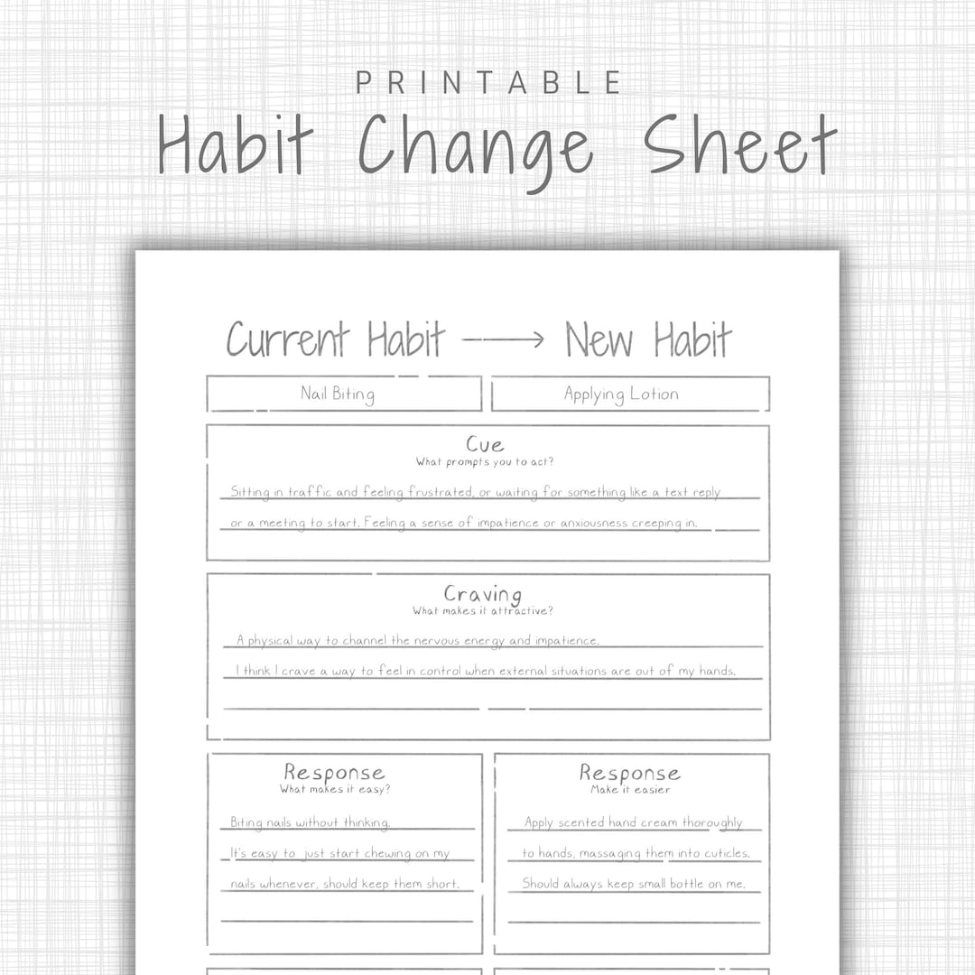 Minimalist Habit Change Worksheet | Tiny Atomic Habits Workbook ...