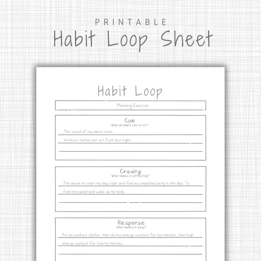 Atomic Habits Worksheet | Minimalist Habit Loop Template | Behavior ... Atomic Habits Worksheet | Minimalist Habit Loop Template | Behavior ...