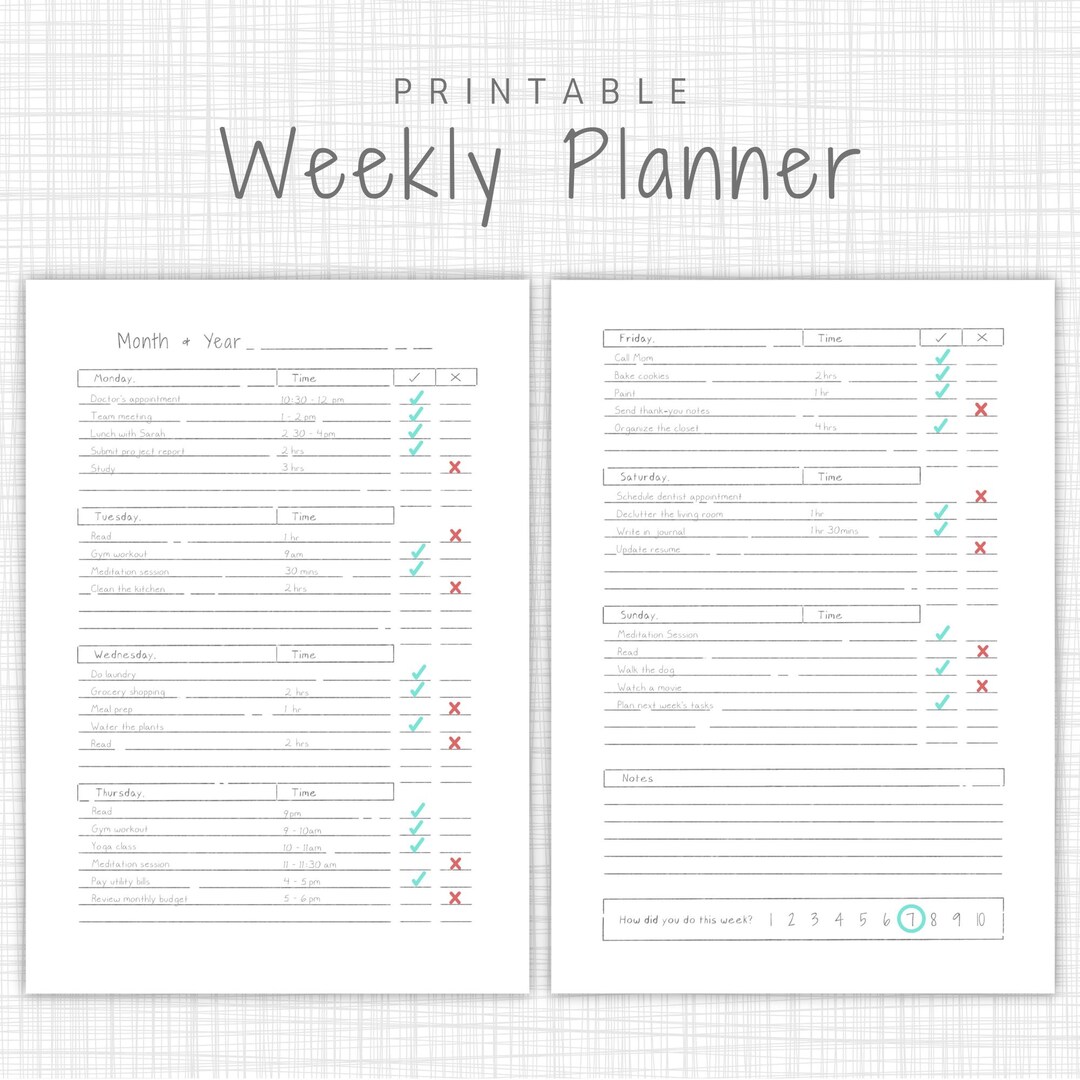 2026 Minimalist Planner Template Insert | Undated Weekly Goodnotes ...