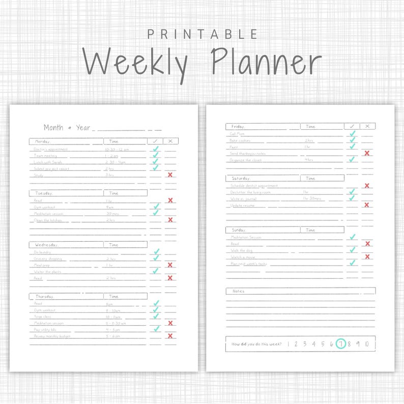 2026 Minimalist Planner Template Insert | Undated Weekly Goodnotes ...