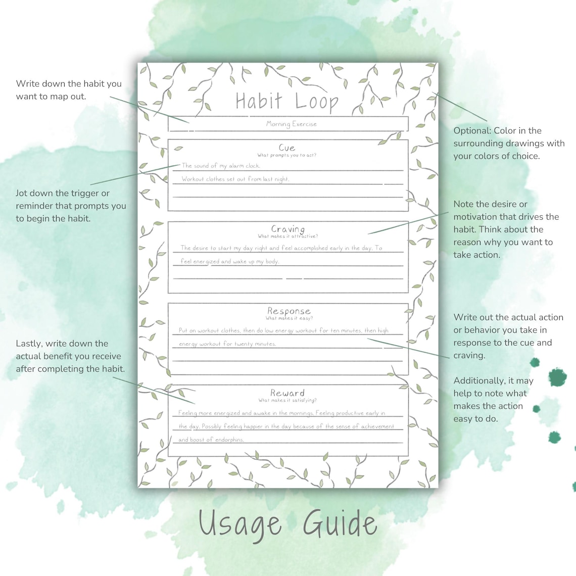 Secret Garden Atomic Habits Habit Loop Worksheet Self-improvement ...
