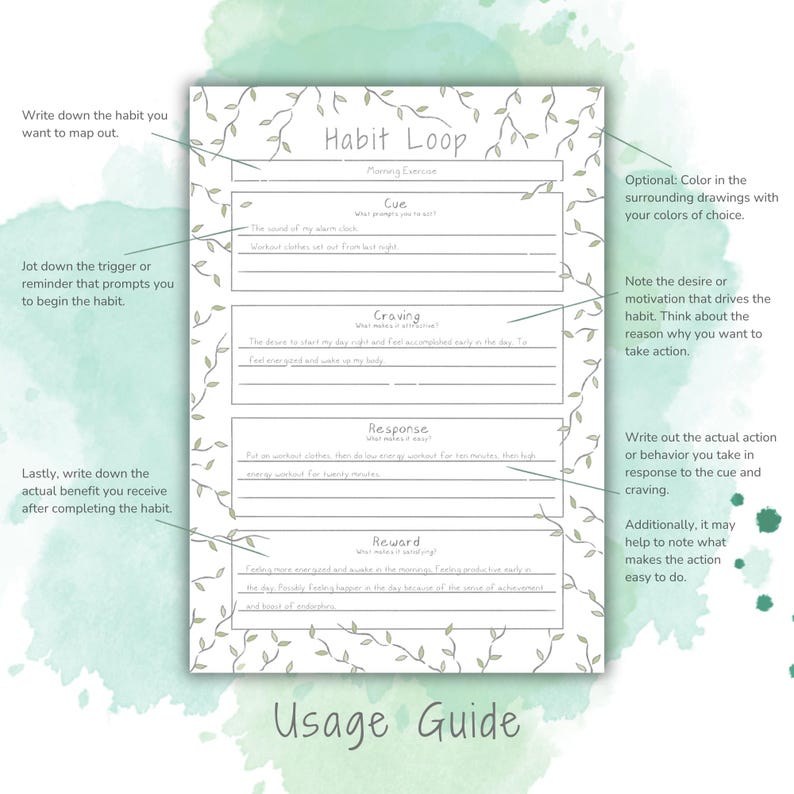 Secret Garden Atomic Habits Habit Loop Worksheet Self-improvement ...