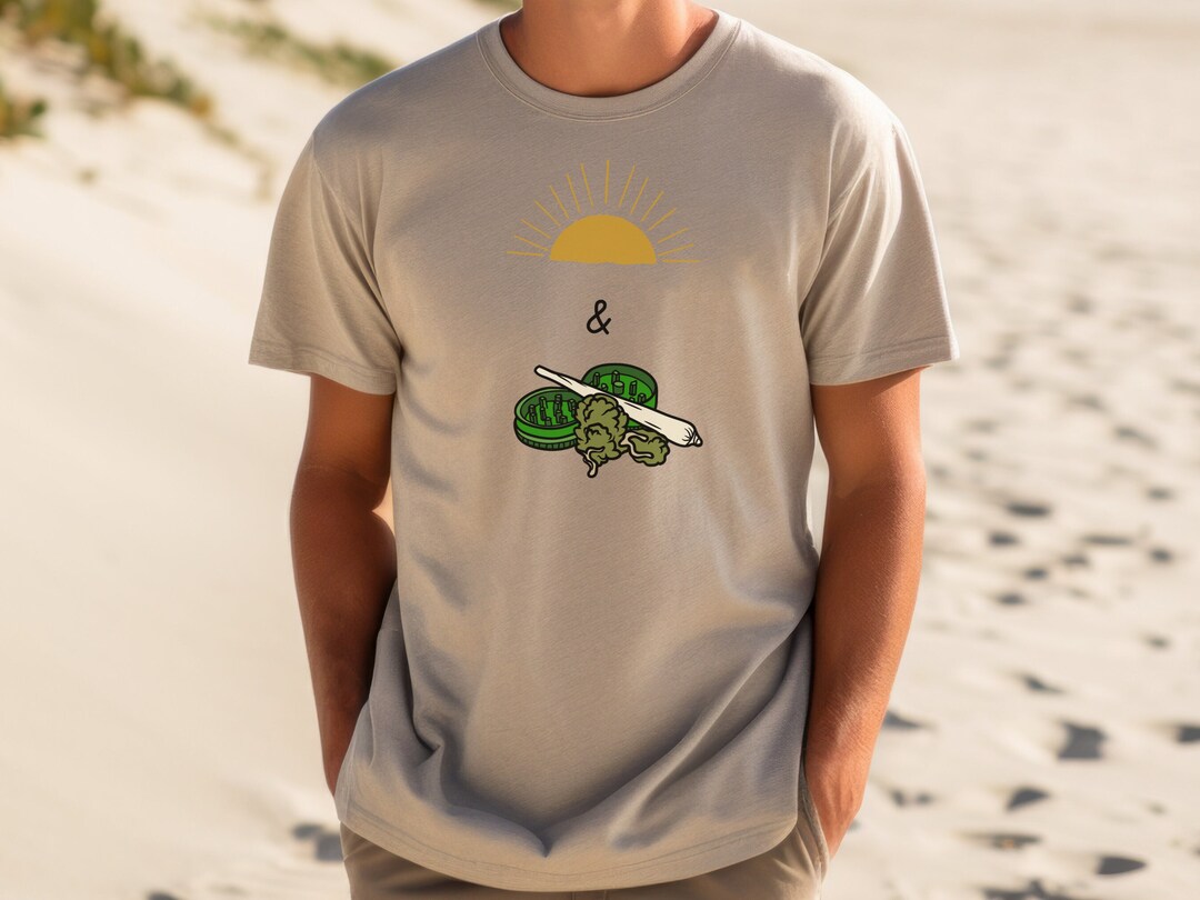 Rise and Grind Tee Cute Graphic Weed T-shirt Marijuana Clothing Wake ...