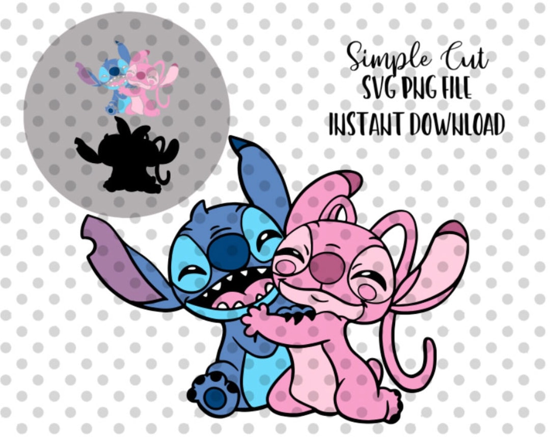 Stitch and Angel Love Hug SVG & PNG Clip Files Printable - Etsy