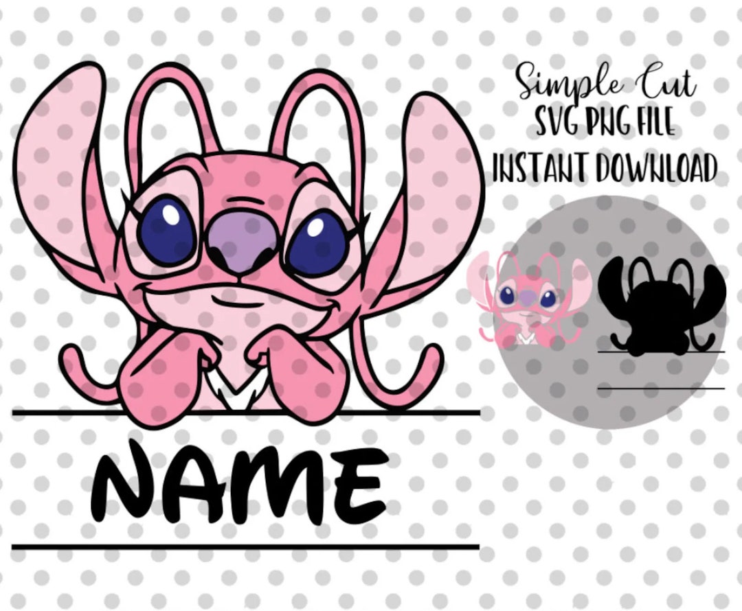 Stitch Angel Name Design SVG & PNG Love Svg Sublimation - Etsy