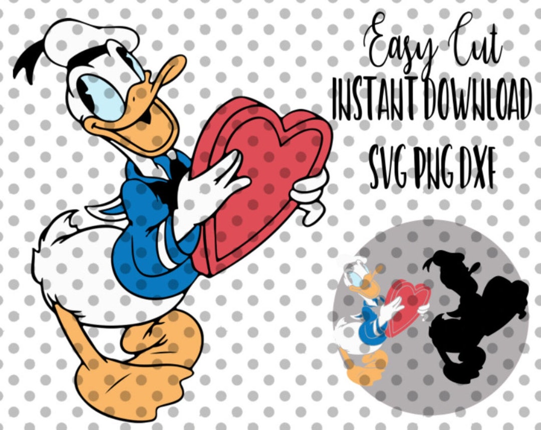 Día de San Valentín Pato SVG, Daisy PNG, Archivo de corte Cricut, Corte ...