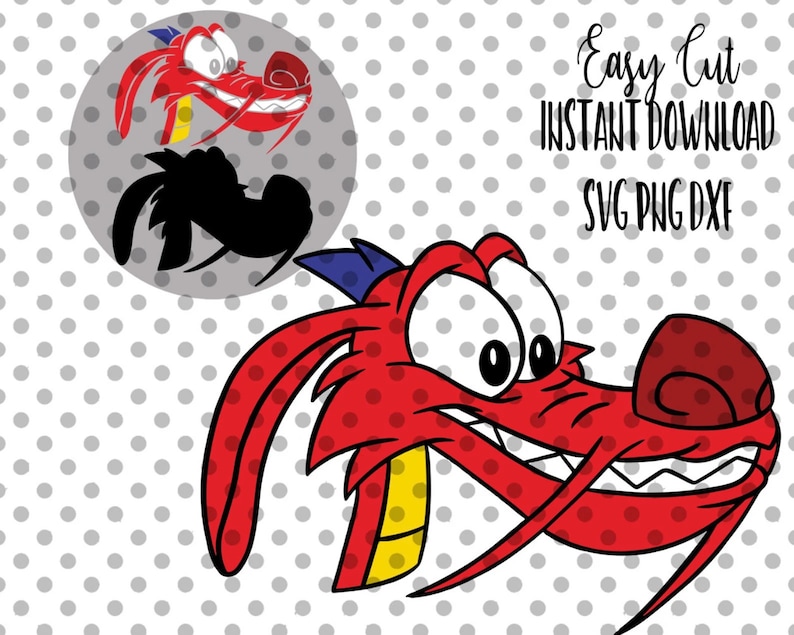 Mushu SVG & PNG Clipart Files, Princess Svg Printable Images, Digital ...