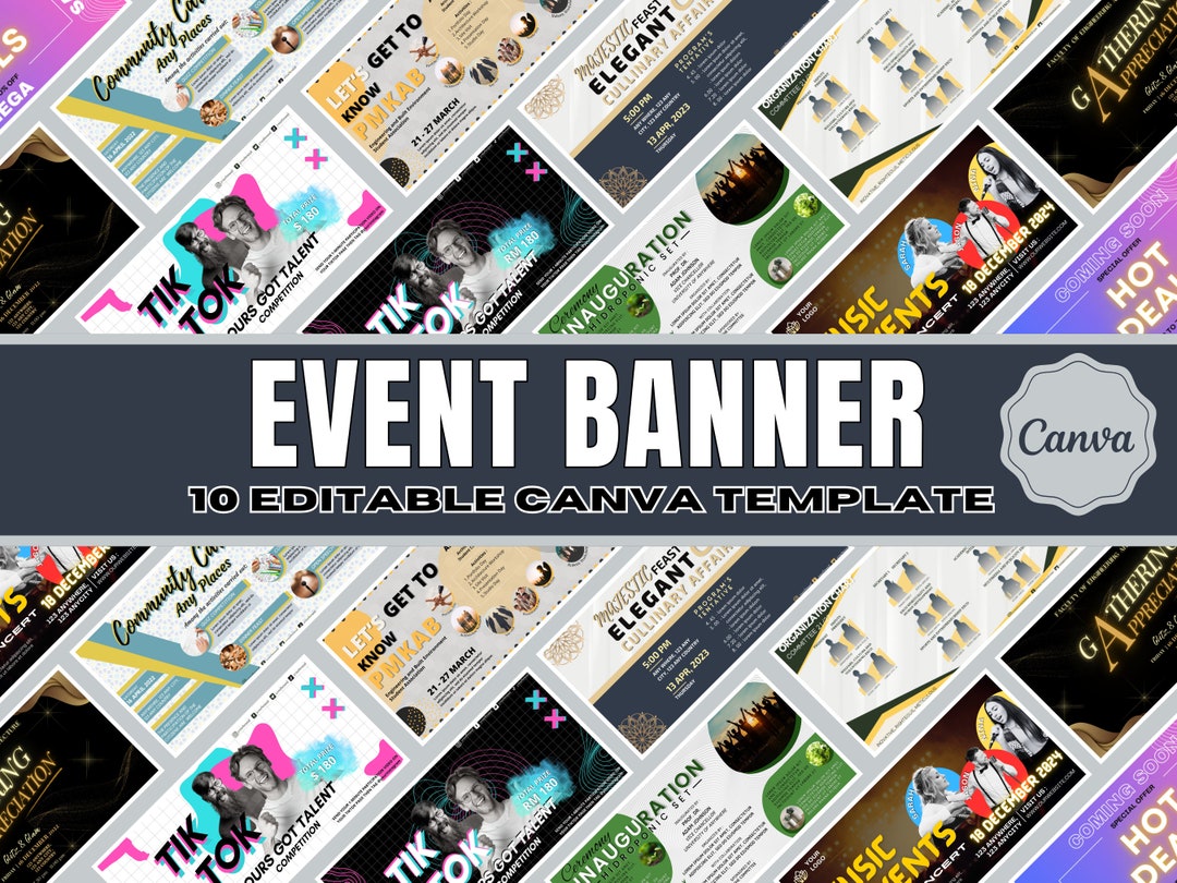 Editable Event Banner Templates: Social Media & Party Designs (canva ...