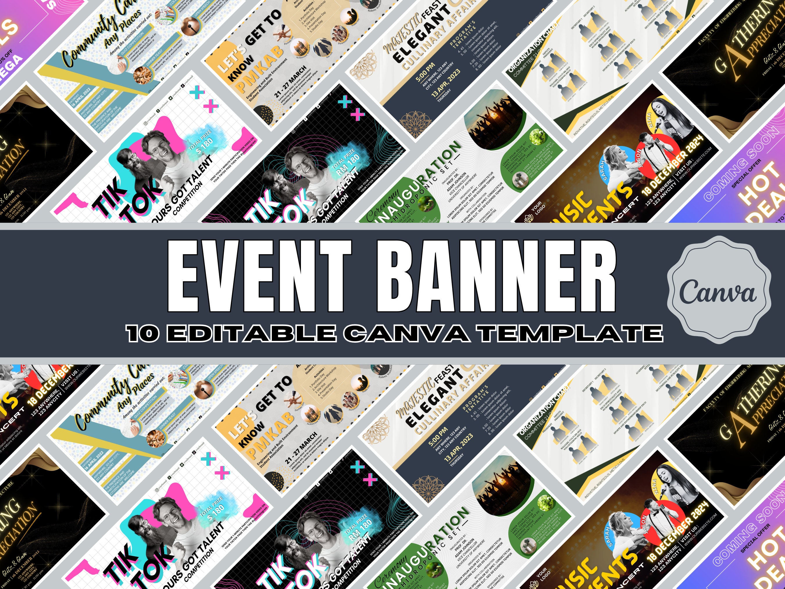 Editable Event Banner Templates: Social Media & Party Designs (canva ...
