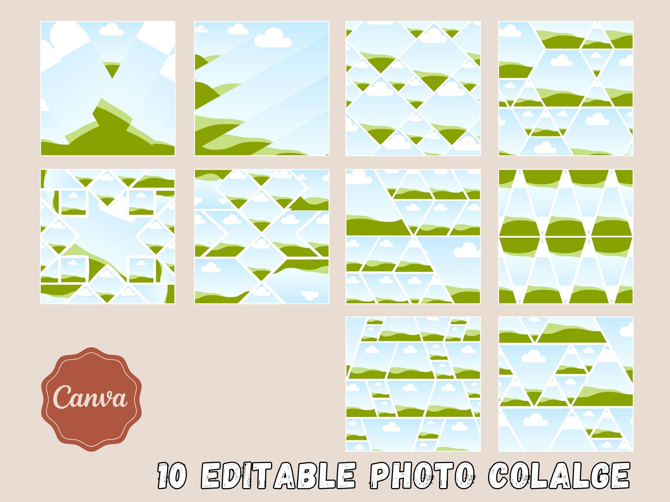 10 Photo Collage Canva Template | DIY Photo Grid Layout for Social ...