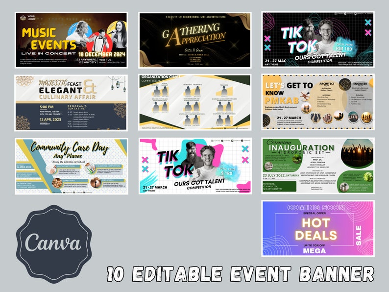 Editable Event Banner Templates: Social Media & Party Designs (canva ...