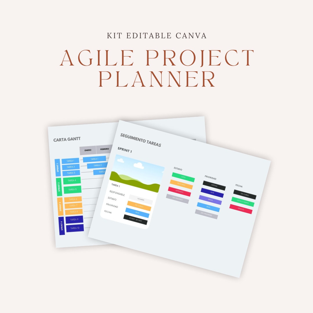 Agilemaster Kit Digital Planner for Agile Projects editable in Canva - Etsy