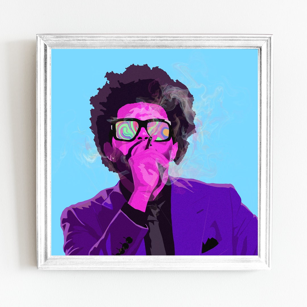 The Weeknd Digital Portrait, Wall Art Print, Music Hiphop Artist ...