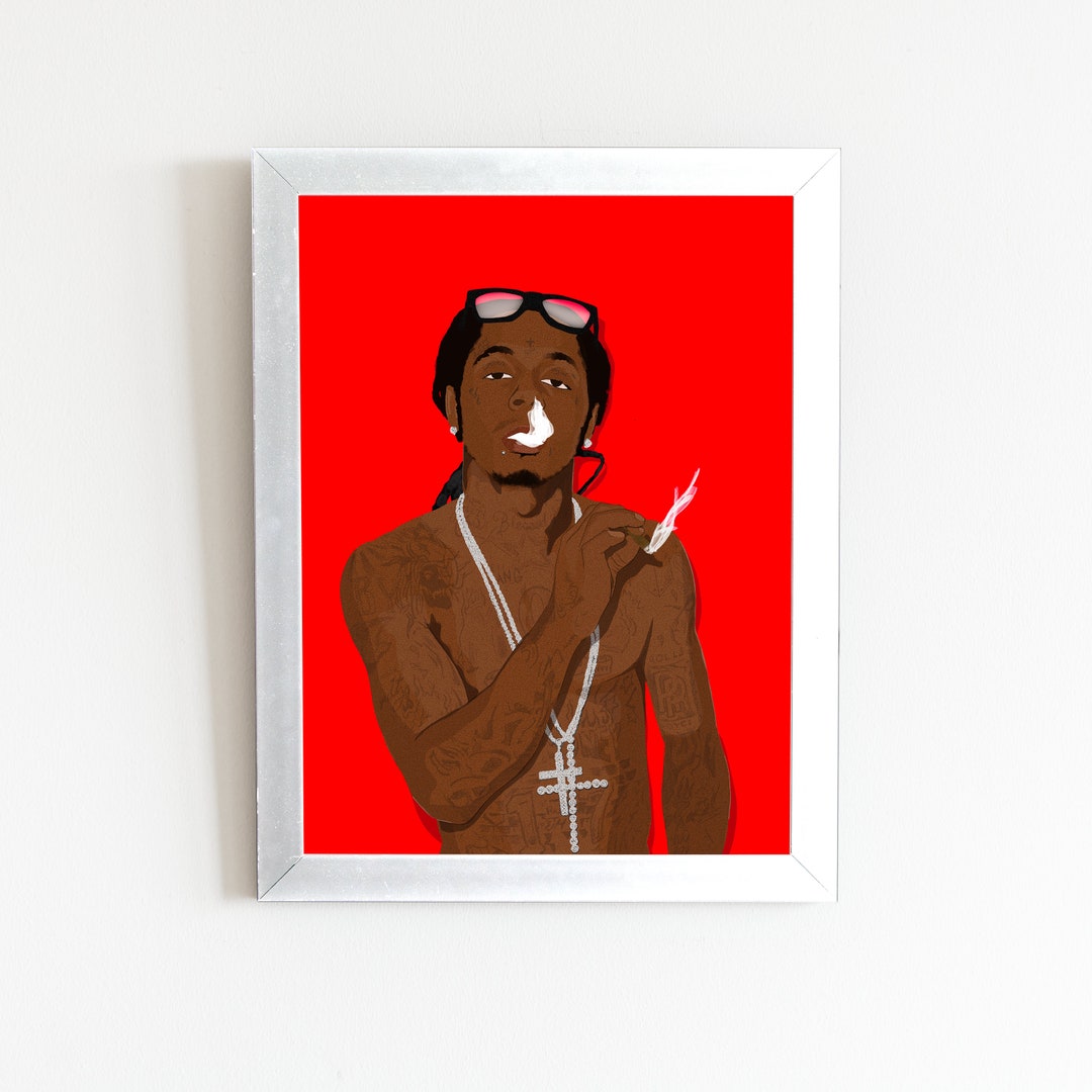 Lil Wayne Album Cover Portrait, Wall Art Print , Weezy F, Music Hiphop ...