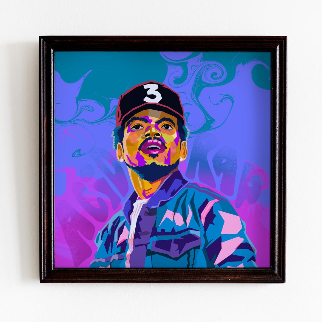 CHANCE THE RAPPER, Digital Illustration Portrait, Wall Art Print, Music ...