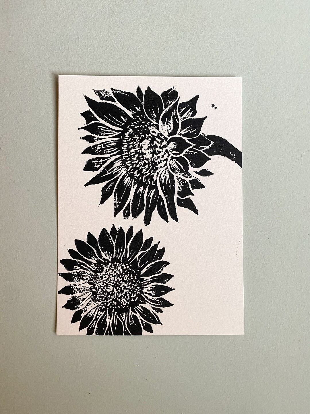 Sunflowers Linocut Print - Etsy