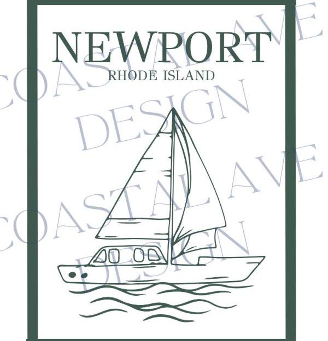 Newport, RI Sailboat Print; Rhode Island Wall Art Poster, Rhode Island ...