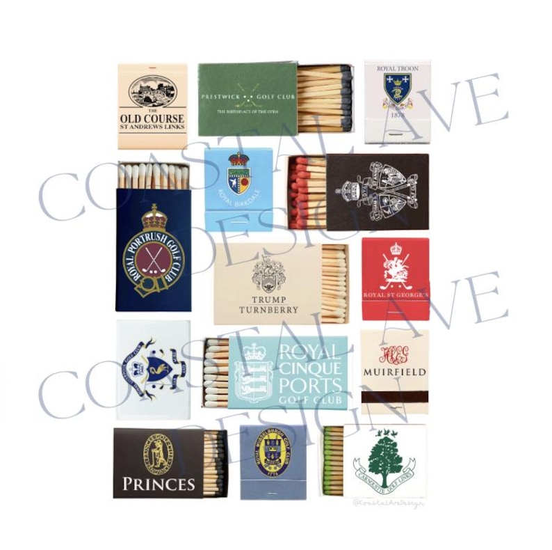 British Open "the Open Rota" Golf Courses Matchbox Print; Golfer Gifts ...