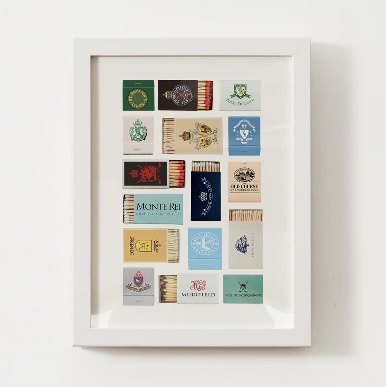 European Golf Courses Matchbox Print; Gift for Golfers, Golfer Wall Art ...