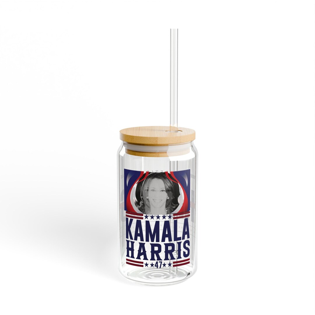 Kamala Harris Sipper Glass, 16oz, 2024 for Harris Drink Ware, Political ...