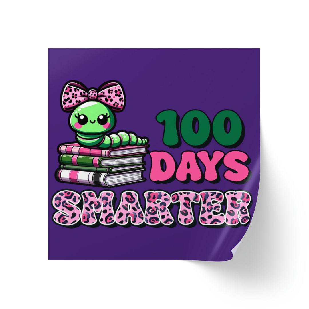 100 Days Smarter Square Sticker Label Rolls, 100 Days of School ...