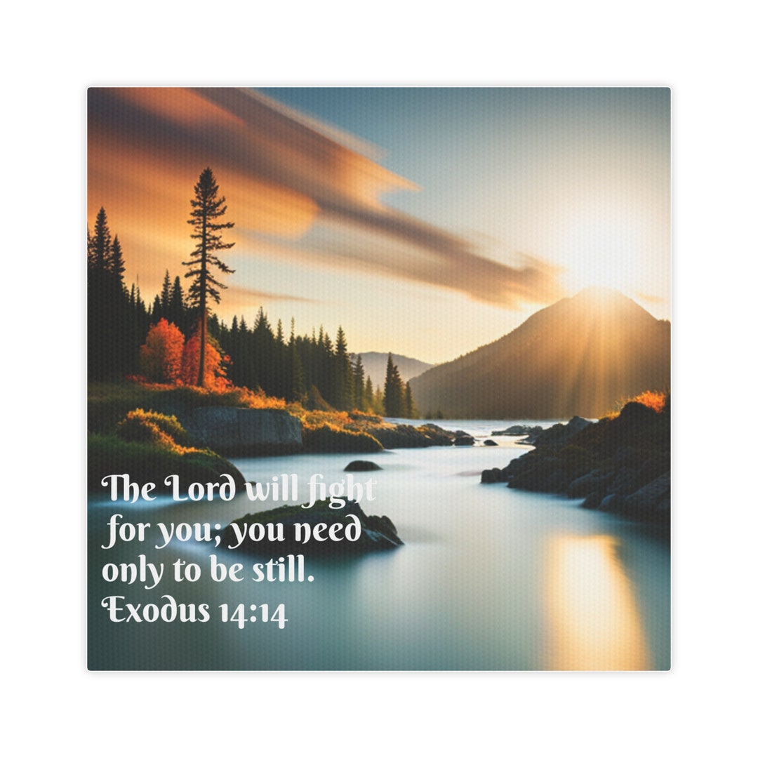 Exodus Scripture Canvas, Bbirthday Gift, Faith Theme, Scripture Canvas ...