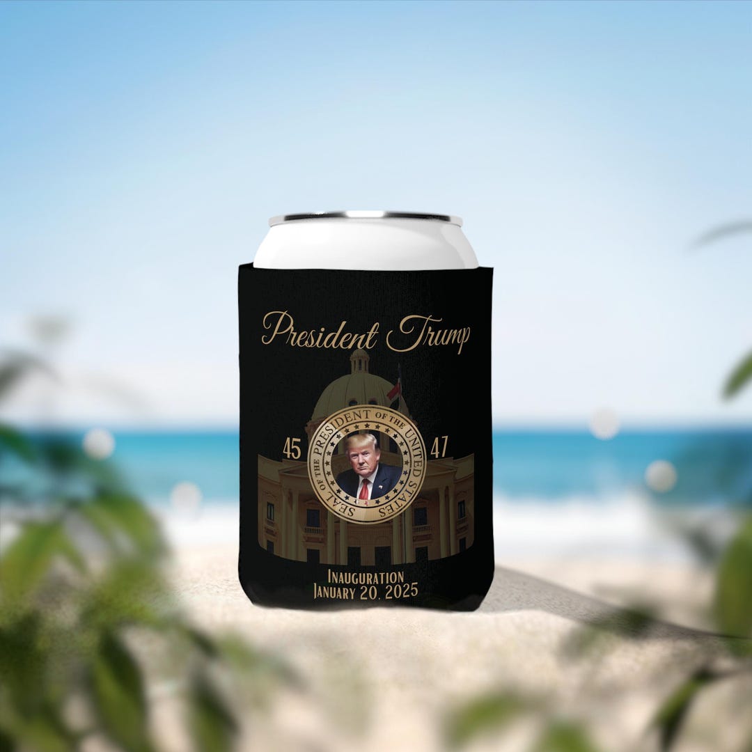 Trump Inauguration Can Cooler Sleeve in Gold Font,2025 Inauguration ...