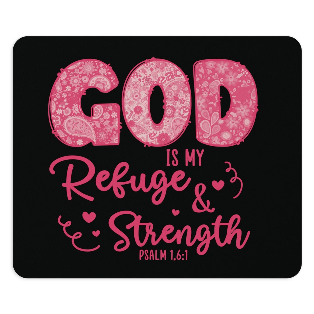 Christian Mouse Pad, God is My Refuge, Inspirational Mouse Pad ...