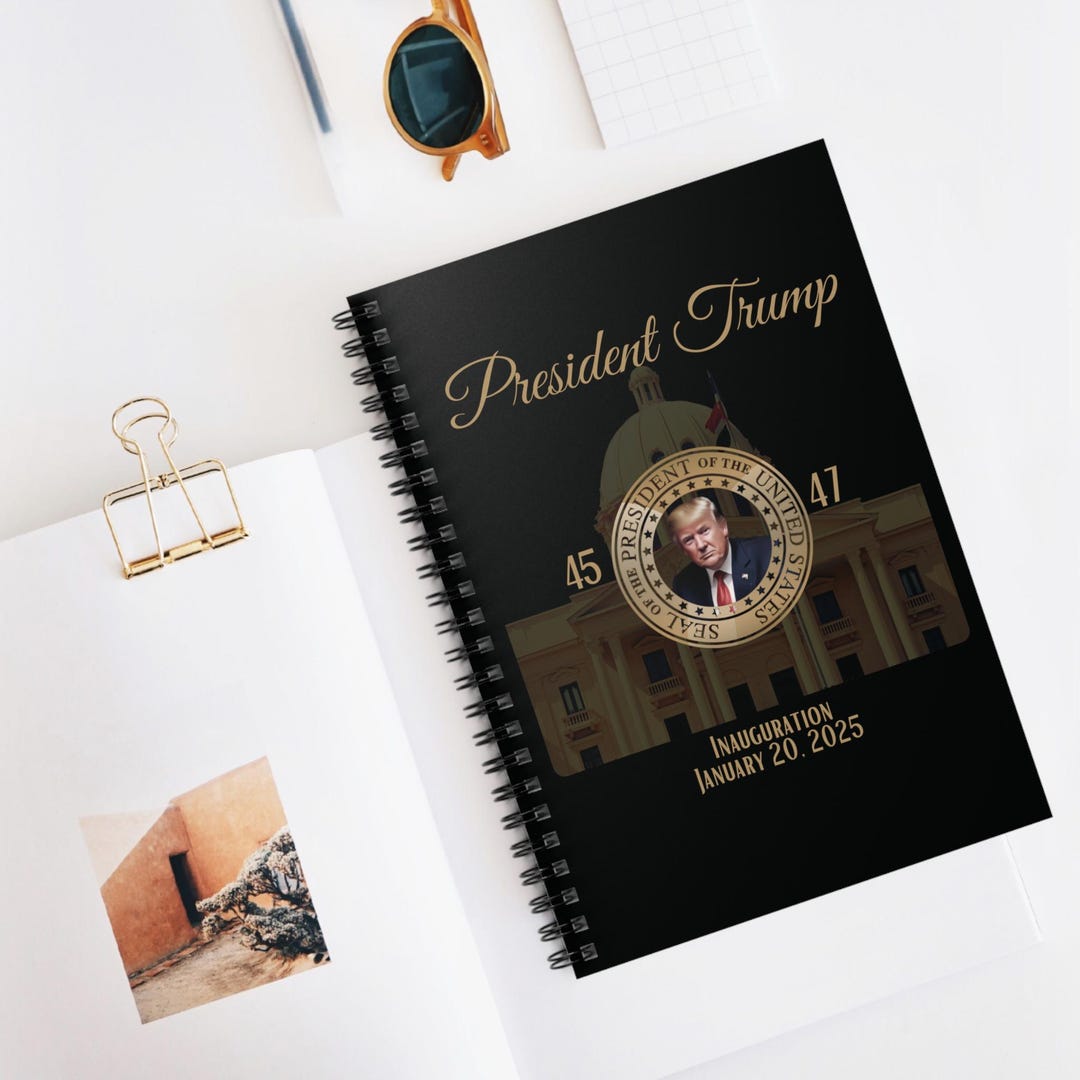 Trump Inauguration Spiral Notebook in Gold-tone Font Ruled Line,2025 ...