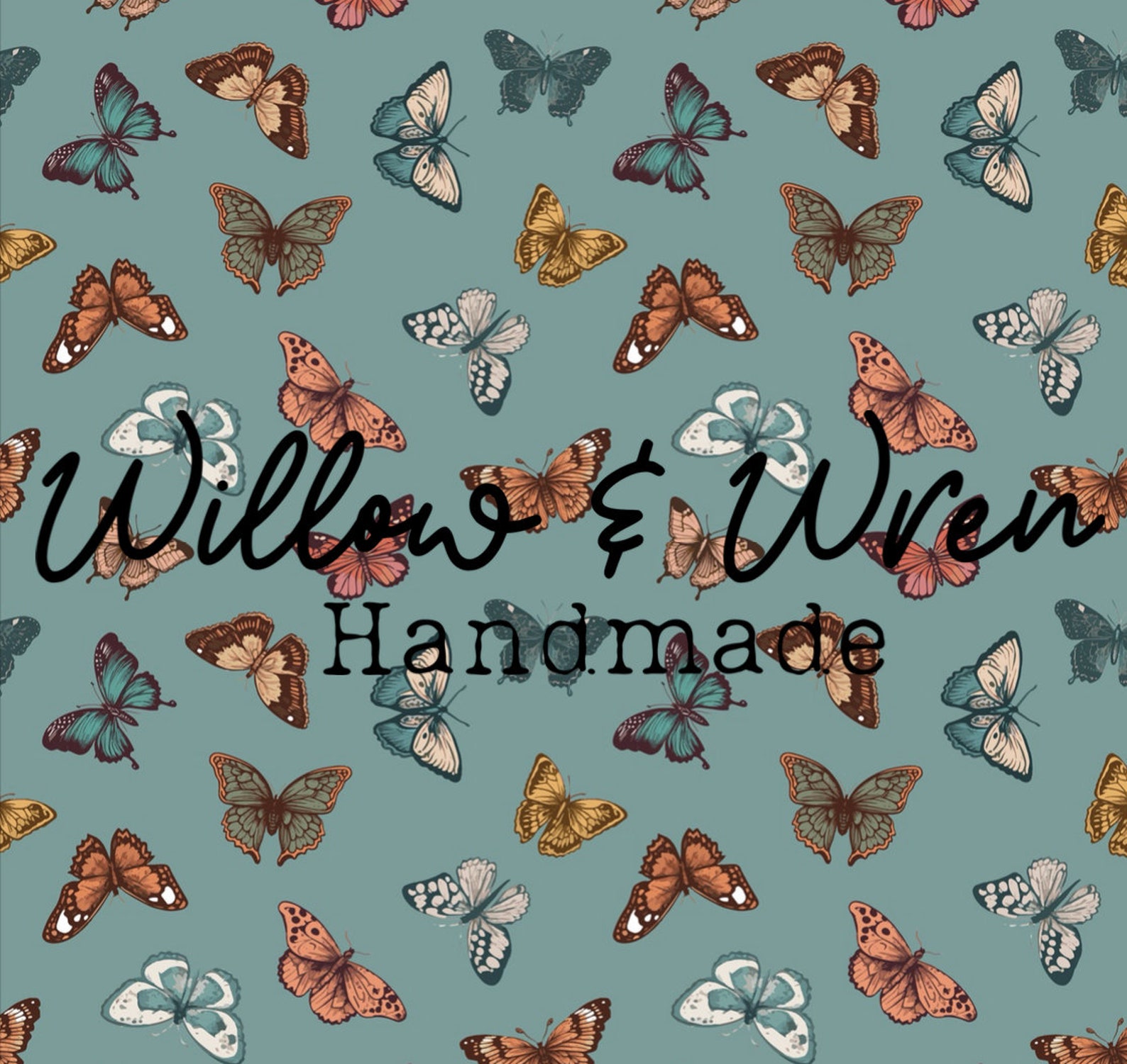 Vintage Butterflies Seamless Pattern Teal, Vintage Blue, PNG - Etsy