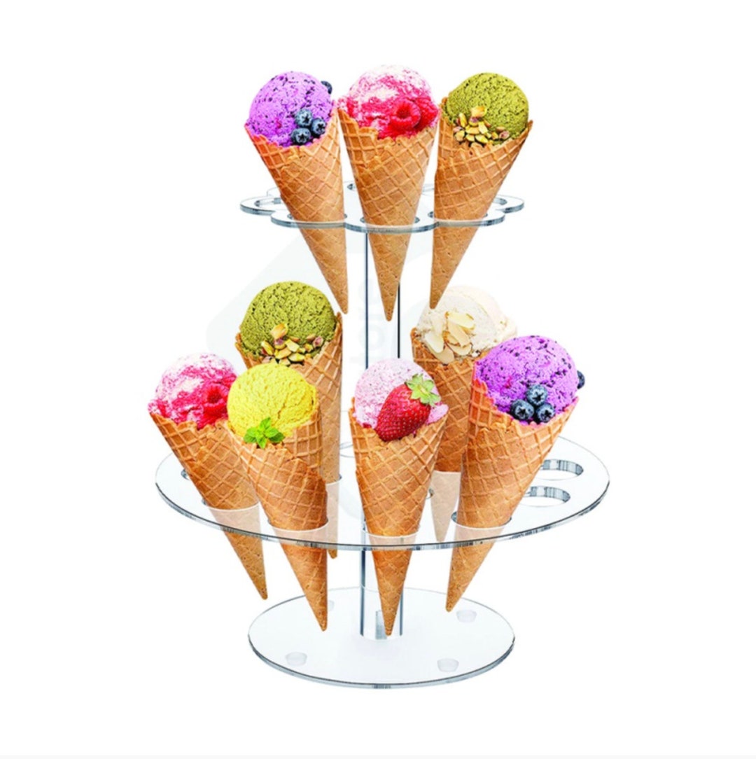 Countertop Ice Cream Cone Holder in Plexiglass 16 Holes With 2 - Etsy