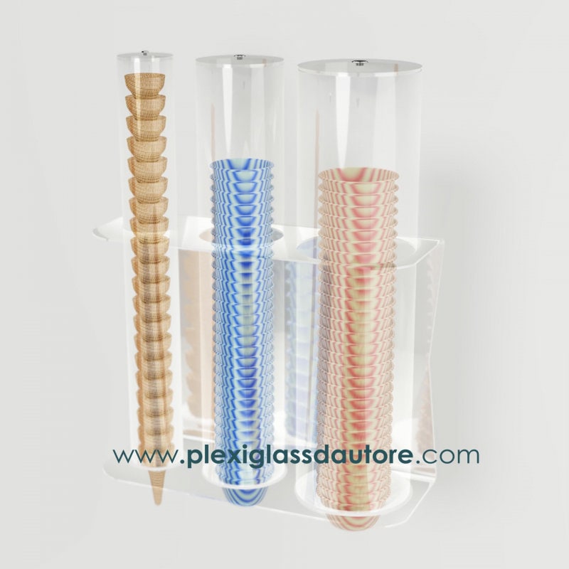 Plexiglass Wall Mounted Ice Cream Cone and Cup Holder 1 +2 Rows - Etsy