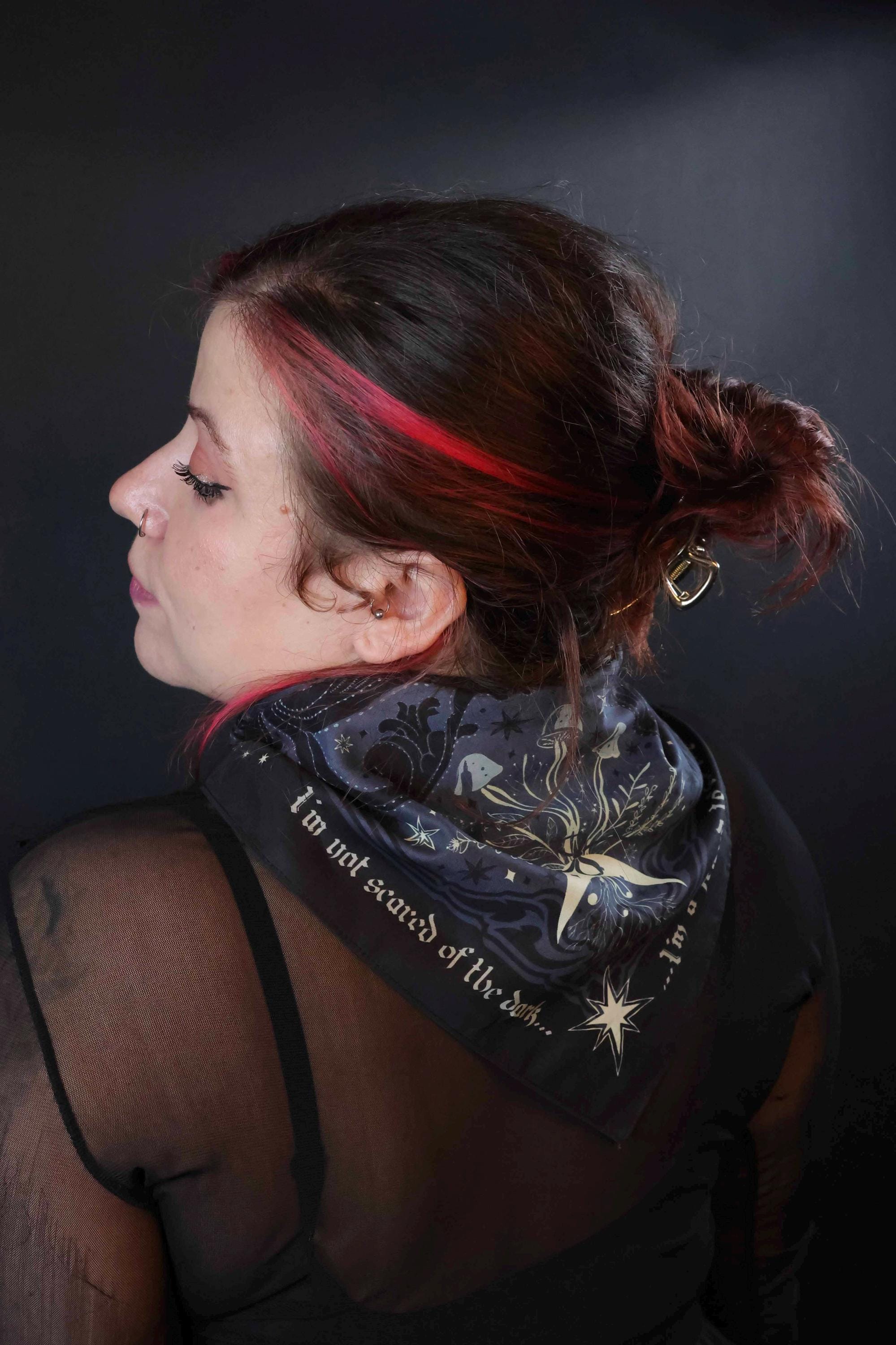 Witchy Moons & Mushrooms Organic Cotton Bandana | Celestial Scarf - Etsy
