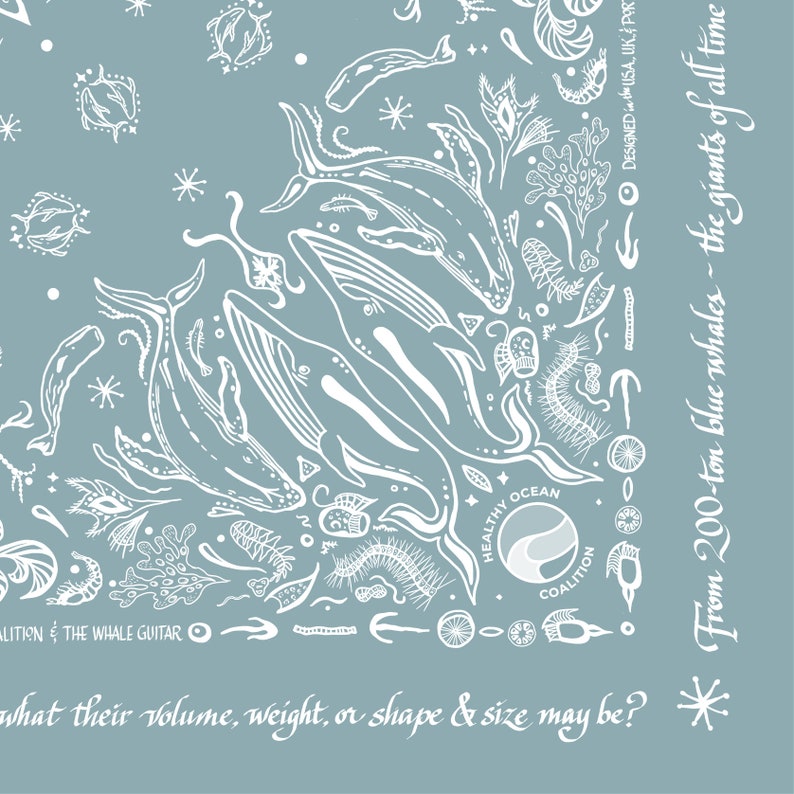 Seafoam Green Whale Bandana | Sage Green Bandana | Organic Scarf ...