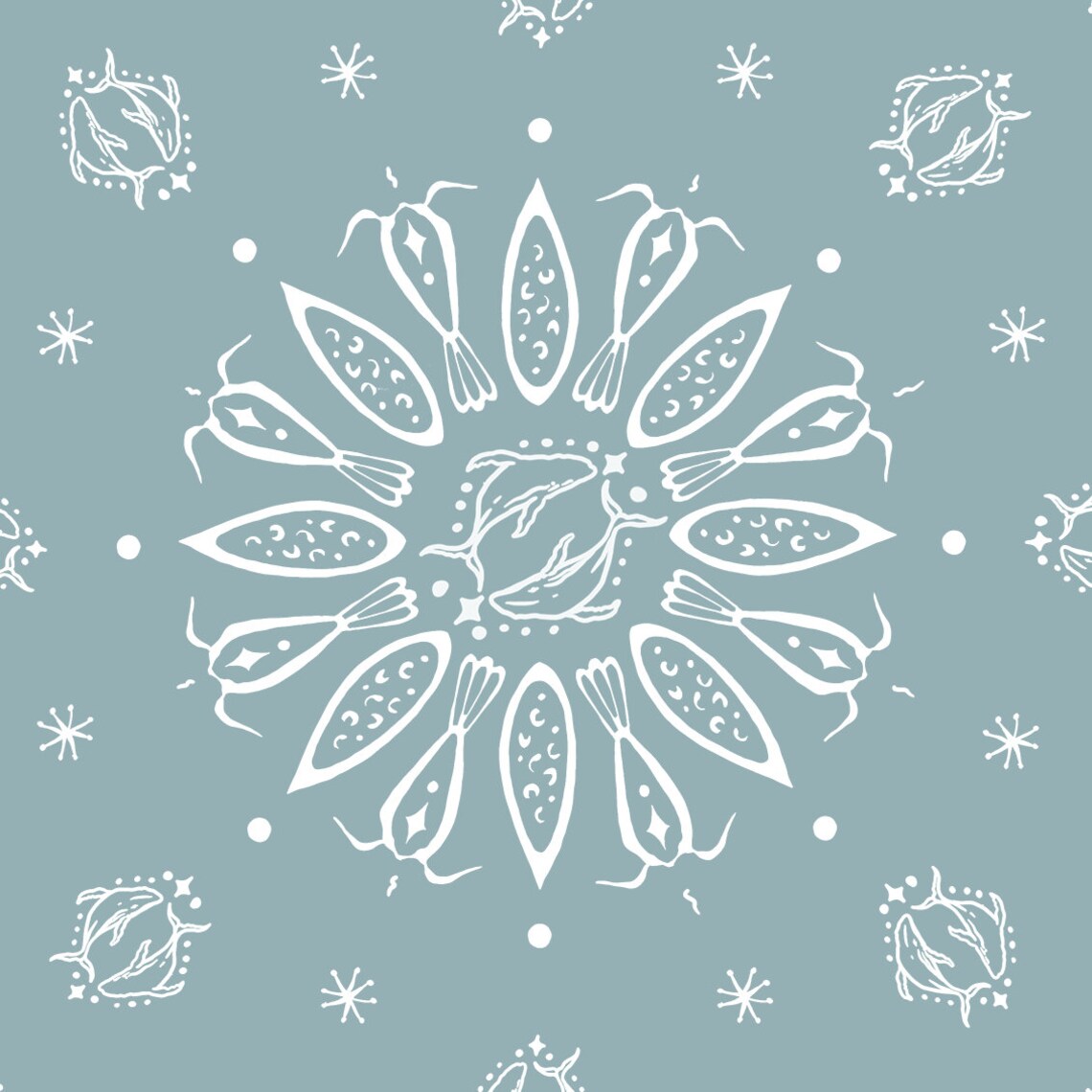Seafoam Green Whale Bandana Sage Green Bandana Organic Scarf Ocean ...