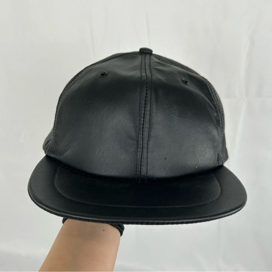 Vintage Broner Black Genuine Leather Cap - Etsy