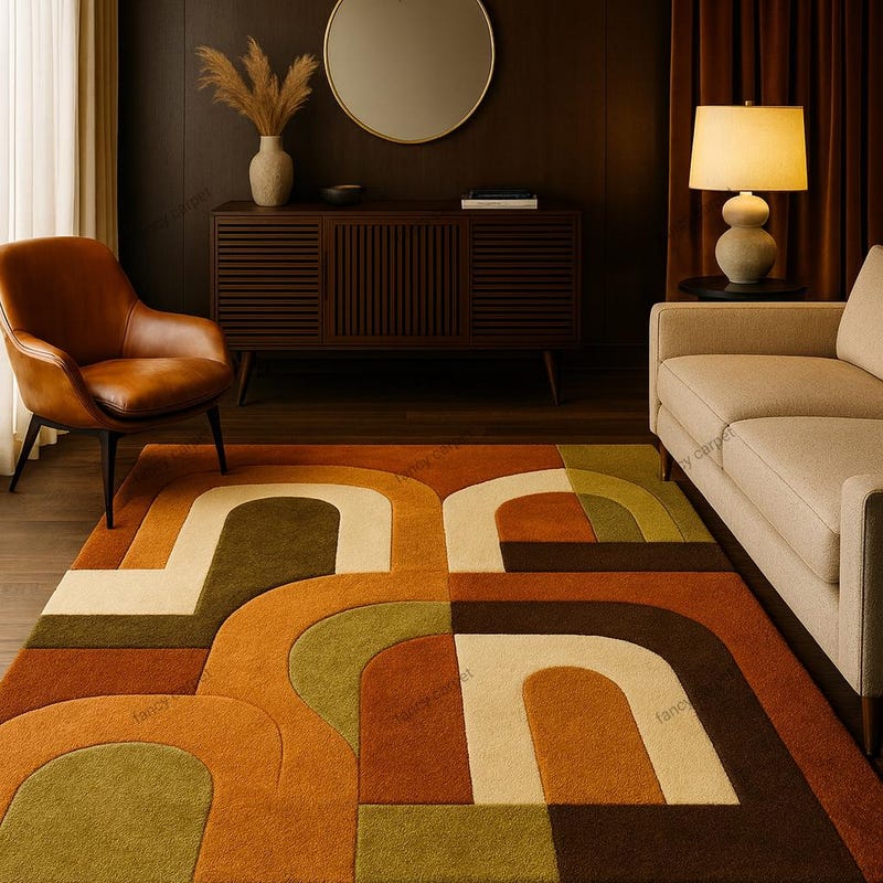 Retro 9x12 Wool Rug - Etsy